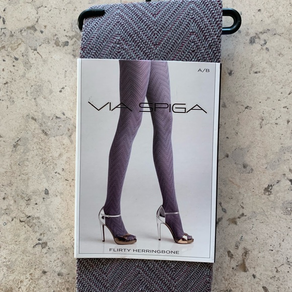 Via Spiga | Accessories | Via Spiga Flirty Herringbone Gray Tights ...